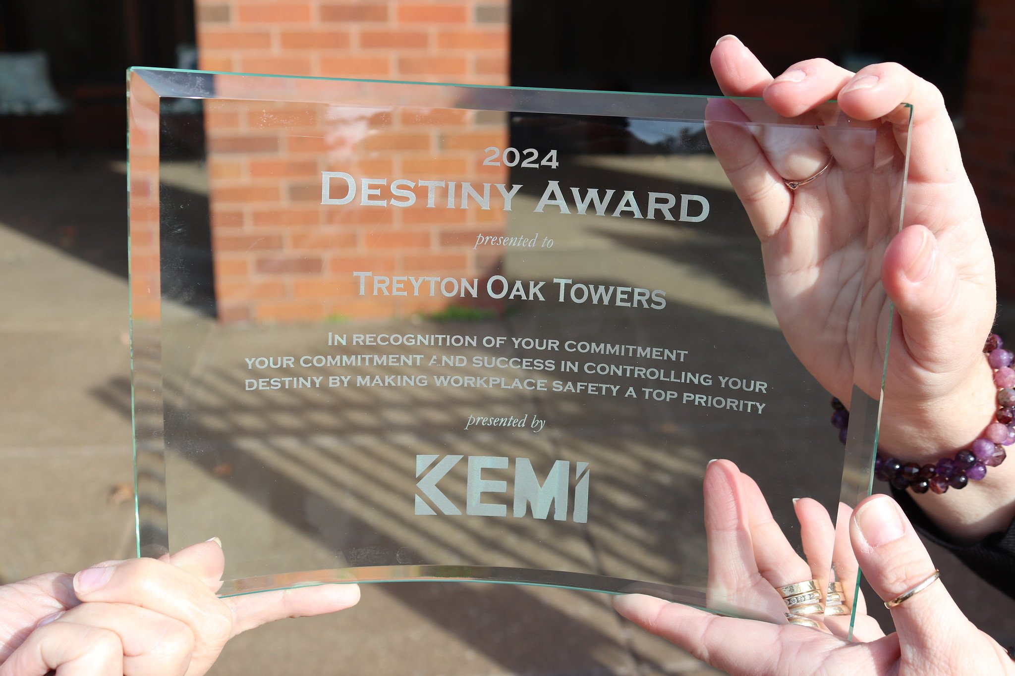 Treyton Oak receives Destiny Award for workplace safety